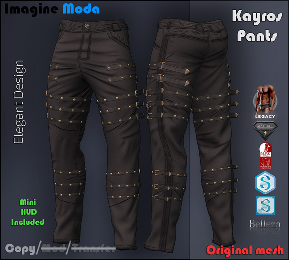 Second Life Marketplace - Kayros Pants {Eclipse} Aesthetic, Gianni, Geralt, Slink, Jake, Legacy ...